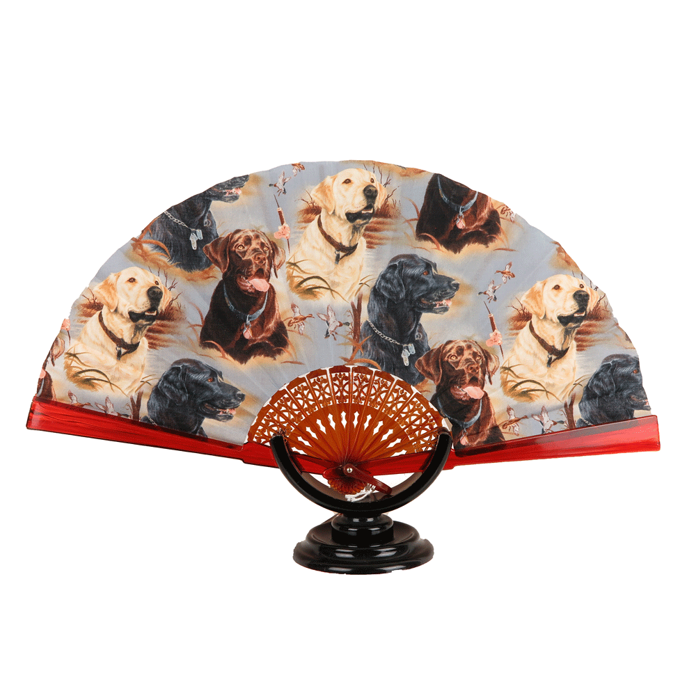Cotton fan with dog pattern | Viganò Milan 1919 – Viganò Milano 1919