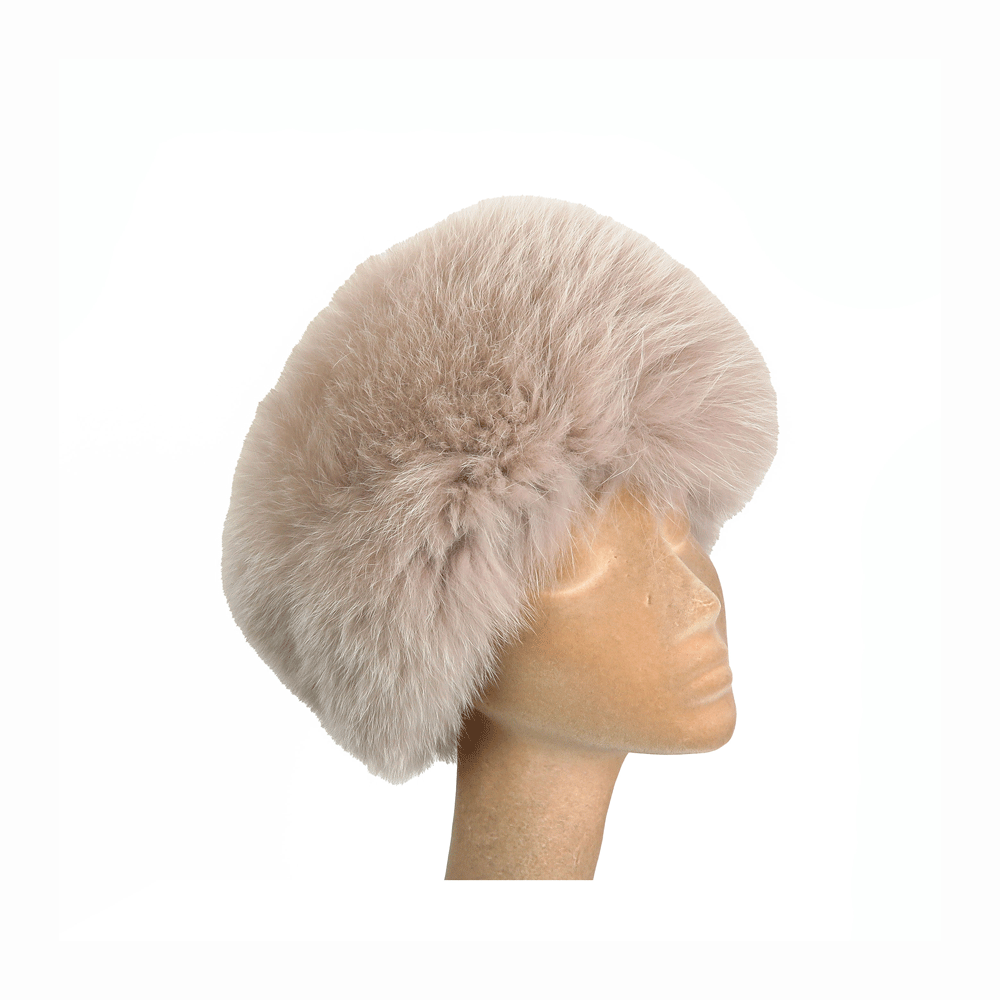 Colbacco donna cipria in lapin e volpe | Viganò Milano 1919